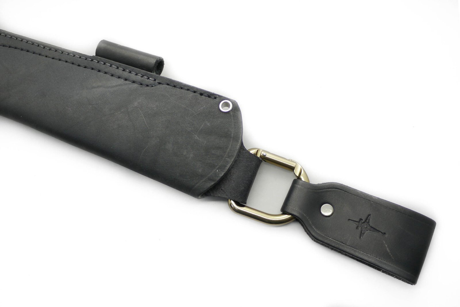 AK Swedish Dangler - Black Leather and Bronze D-Ring - Architect Knives