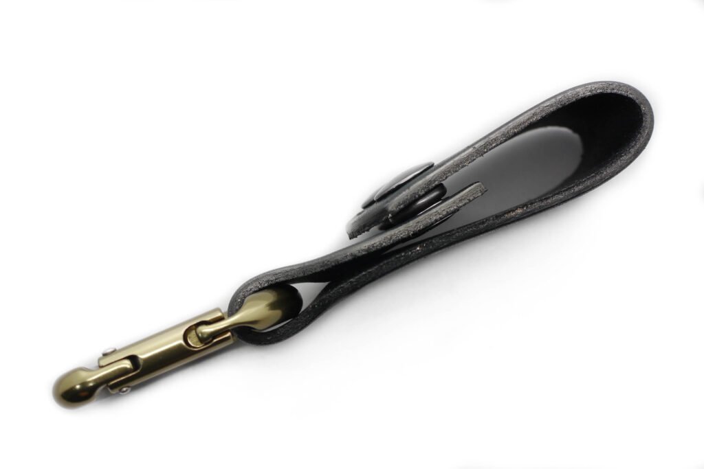 AK Swedish Dangler - Black Leather and Bronze D-Ring - Architect Knives